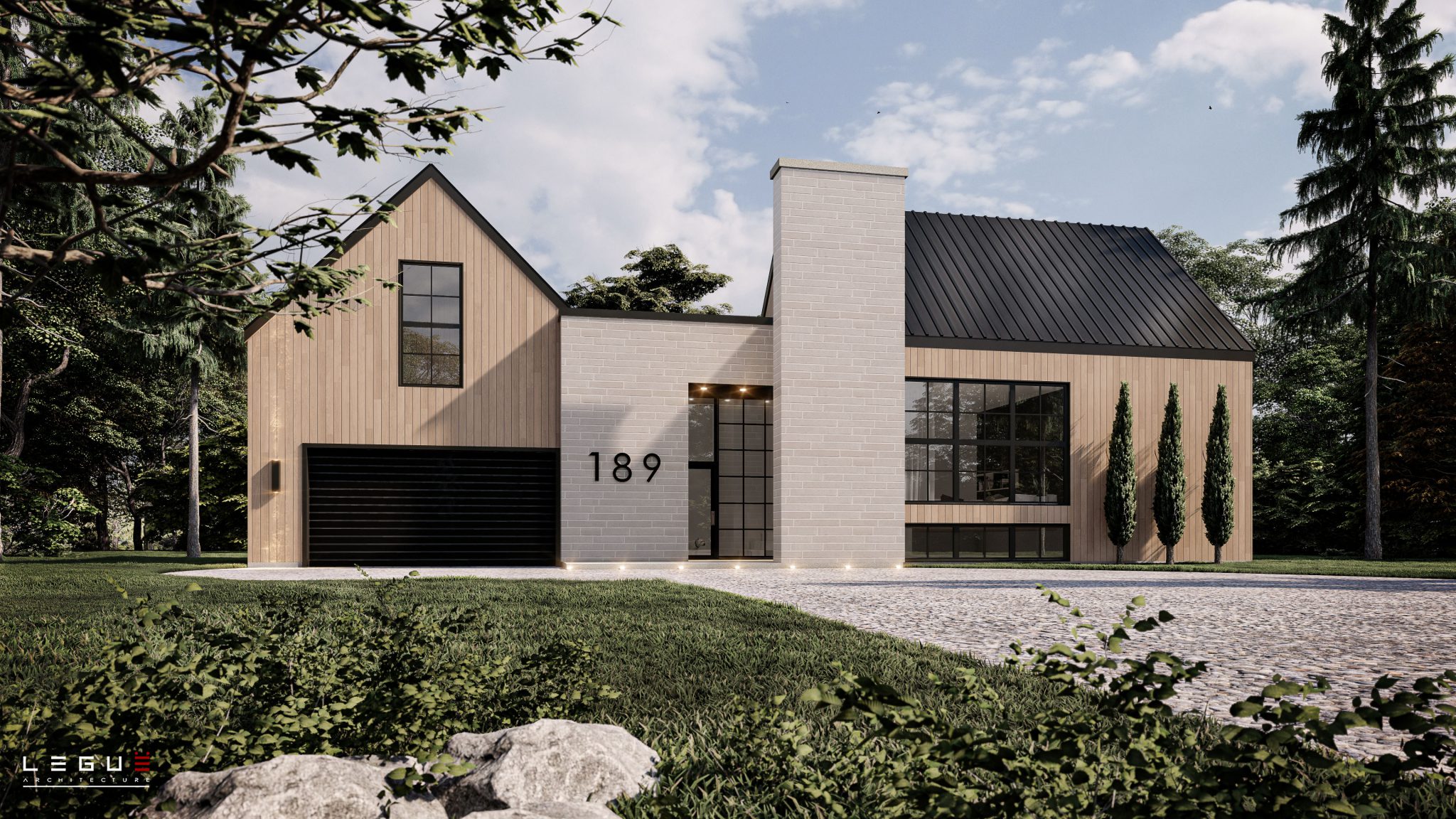 Plan de maison Ë_189 - Leguë Architecture