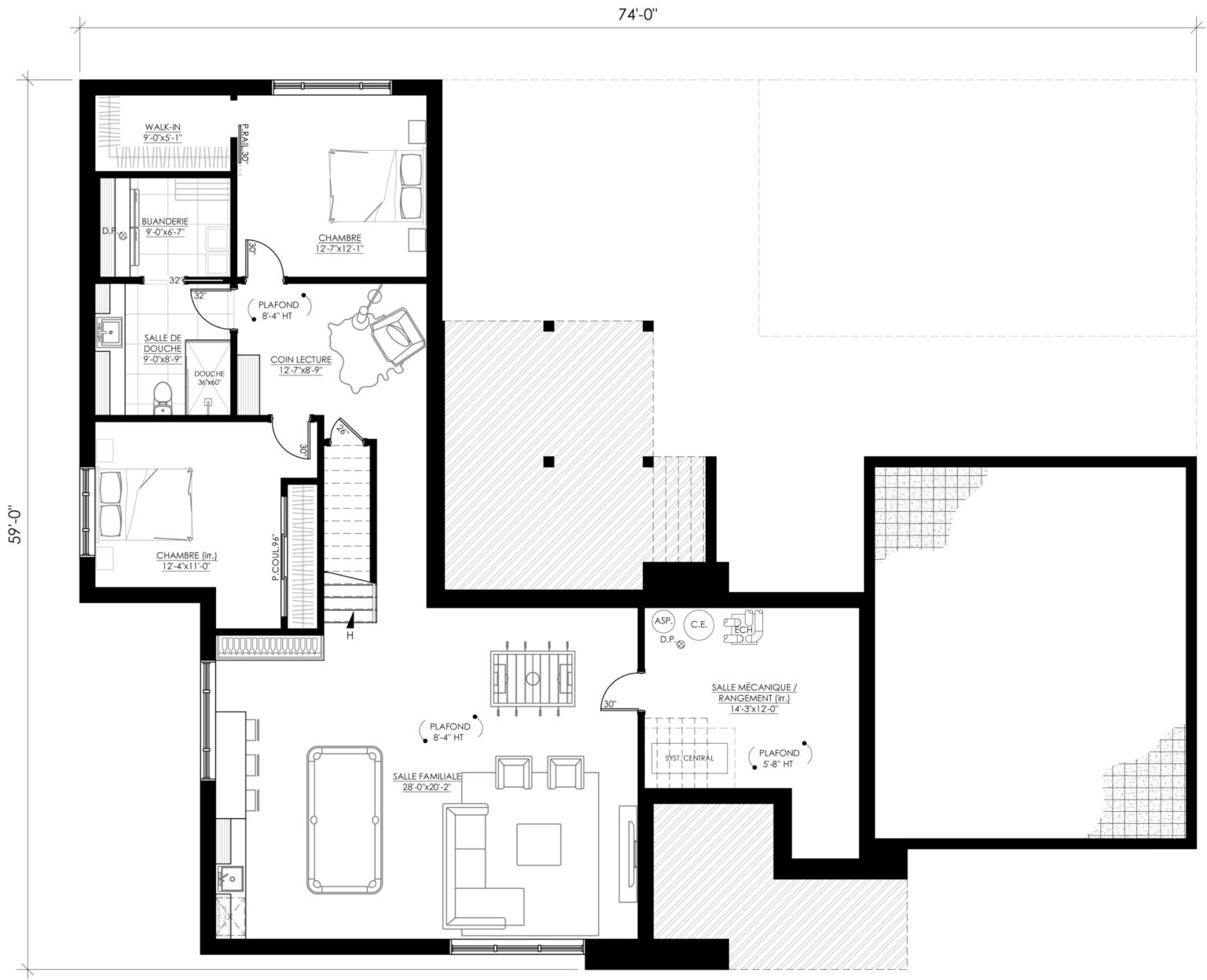Plan de maison Ë_189 - Leguë Architecture