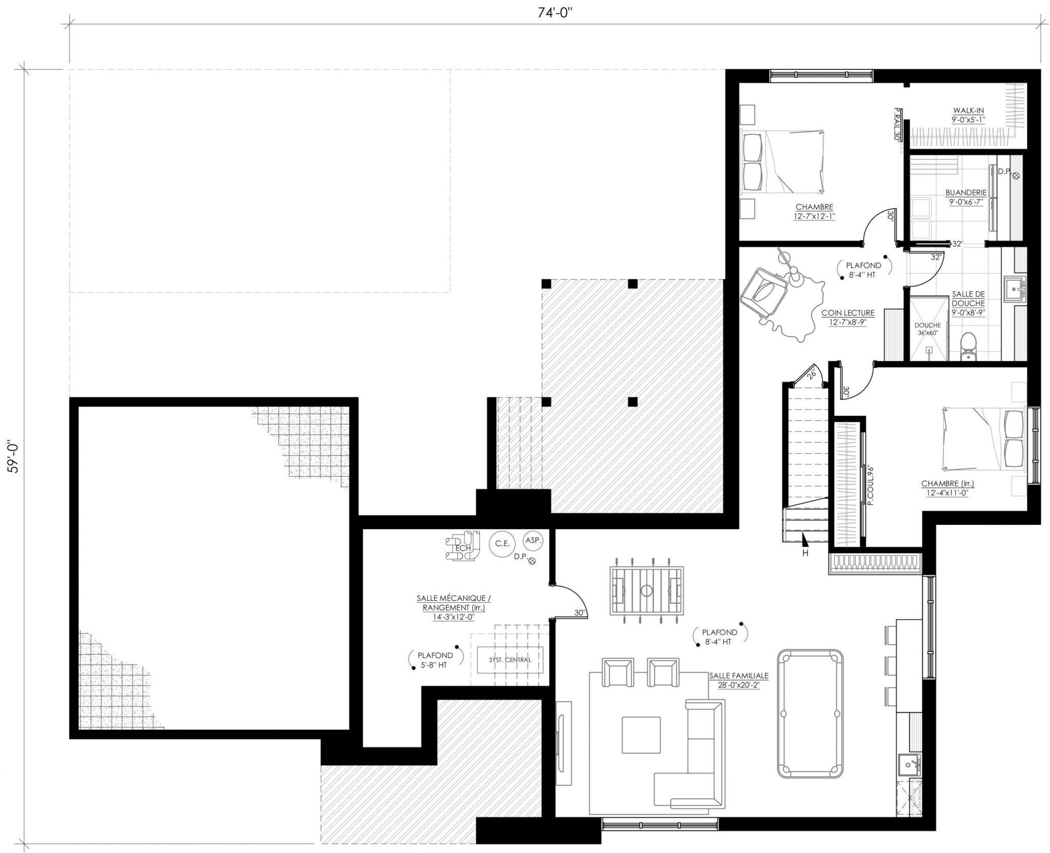 Plan de maison Ë_189 - Leguë Architecture
