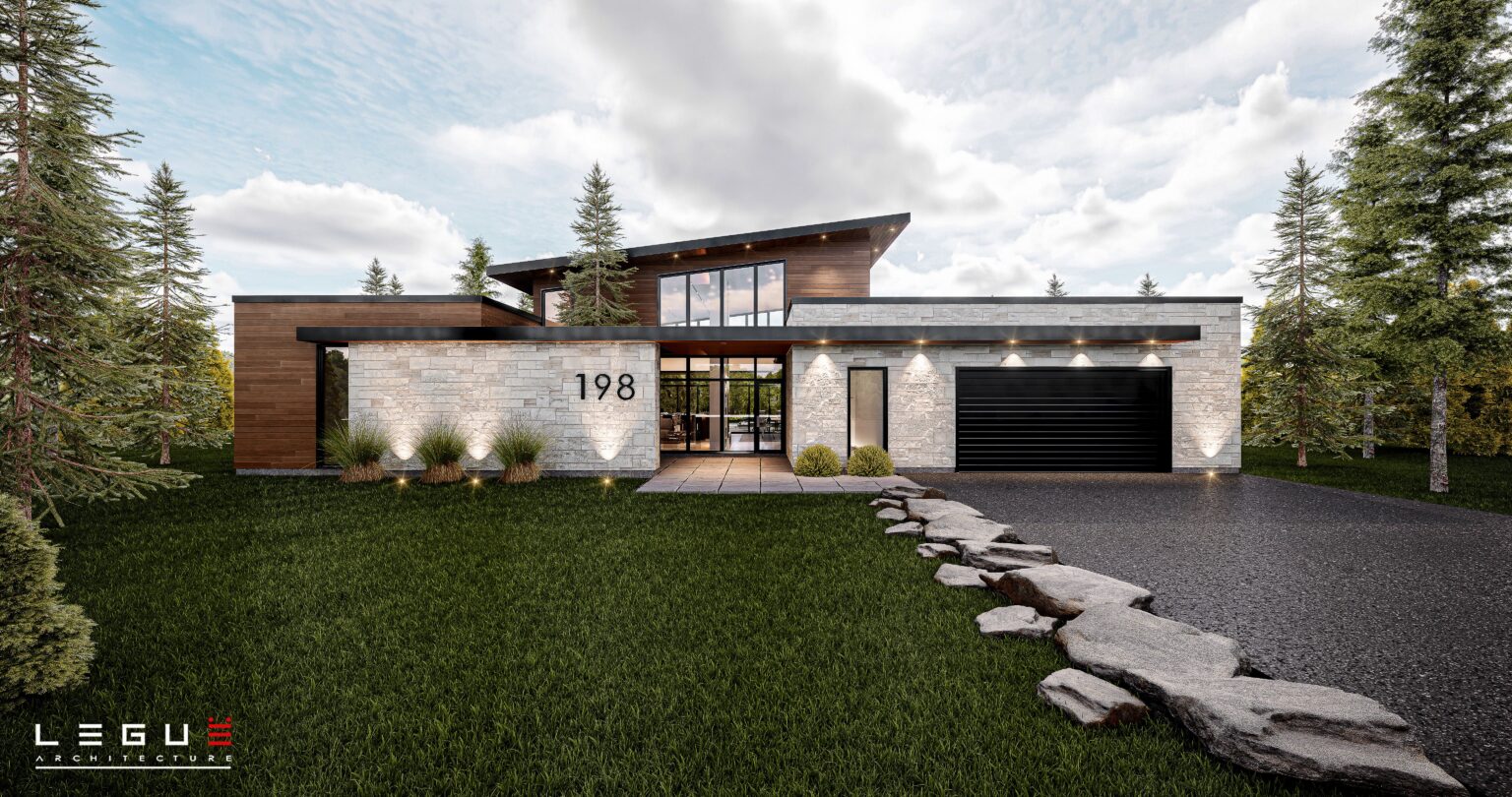 Plan de maison Ë_198 - Leguë Architecture