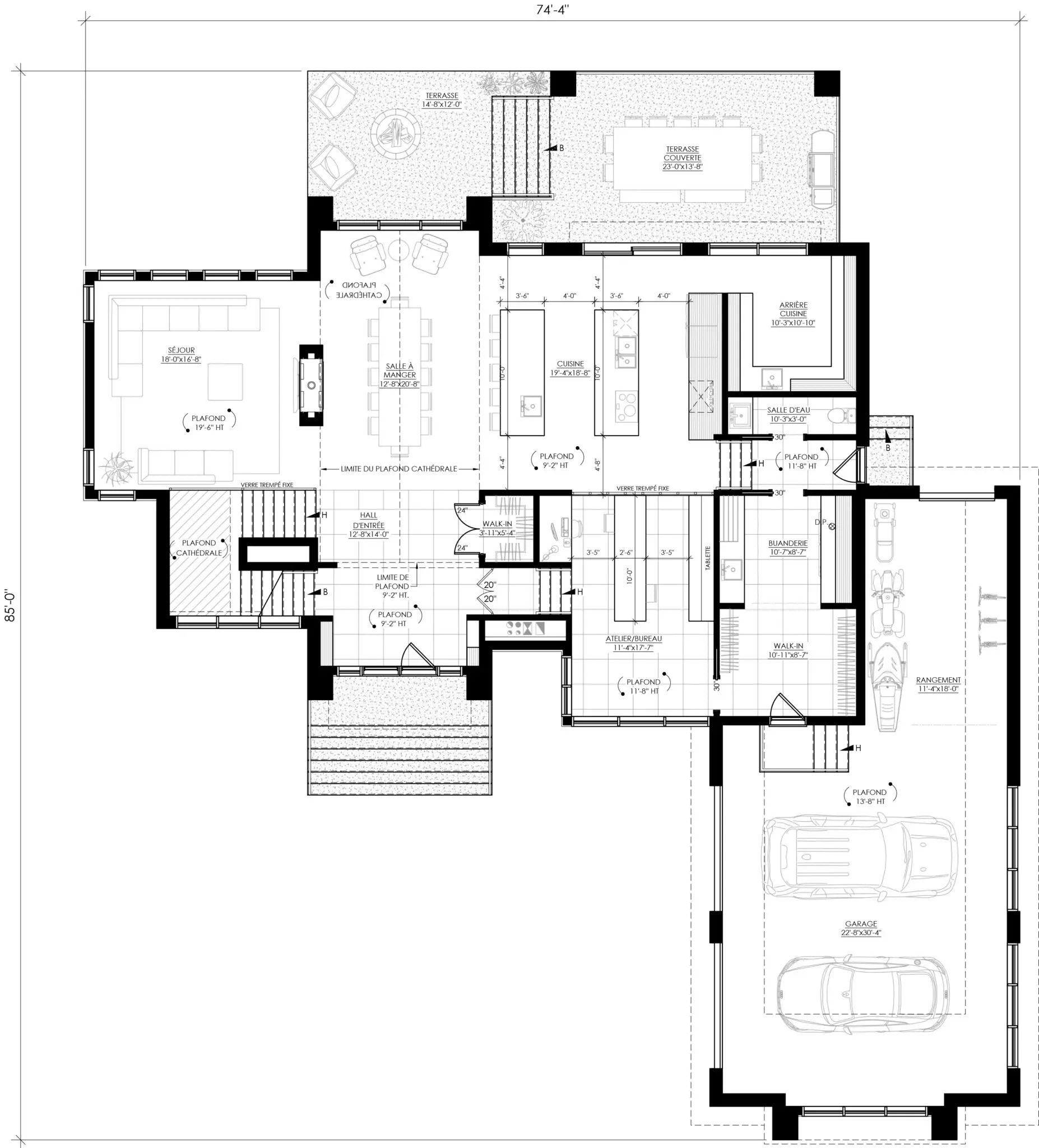 Plan de maison Ë_213 - Leguë Architecture