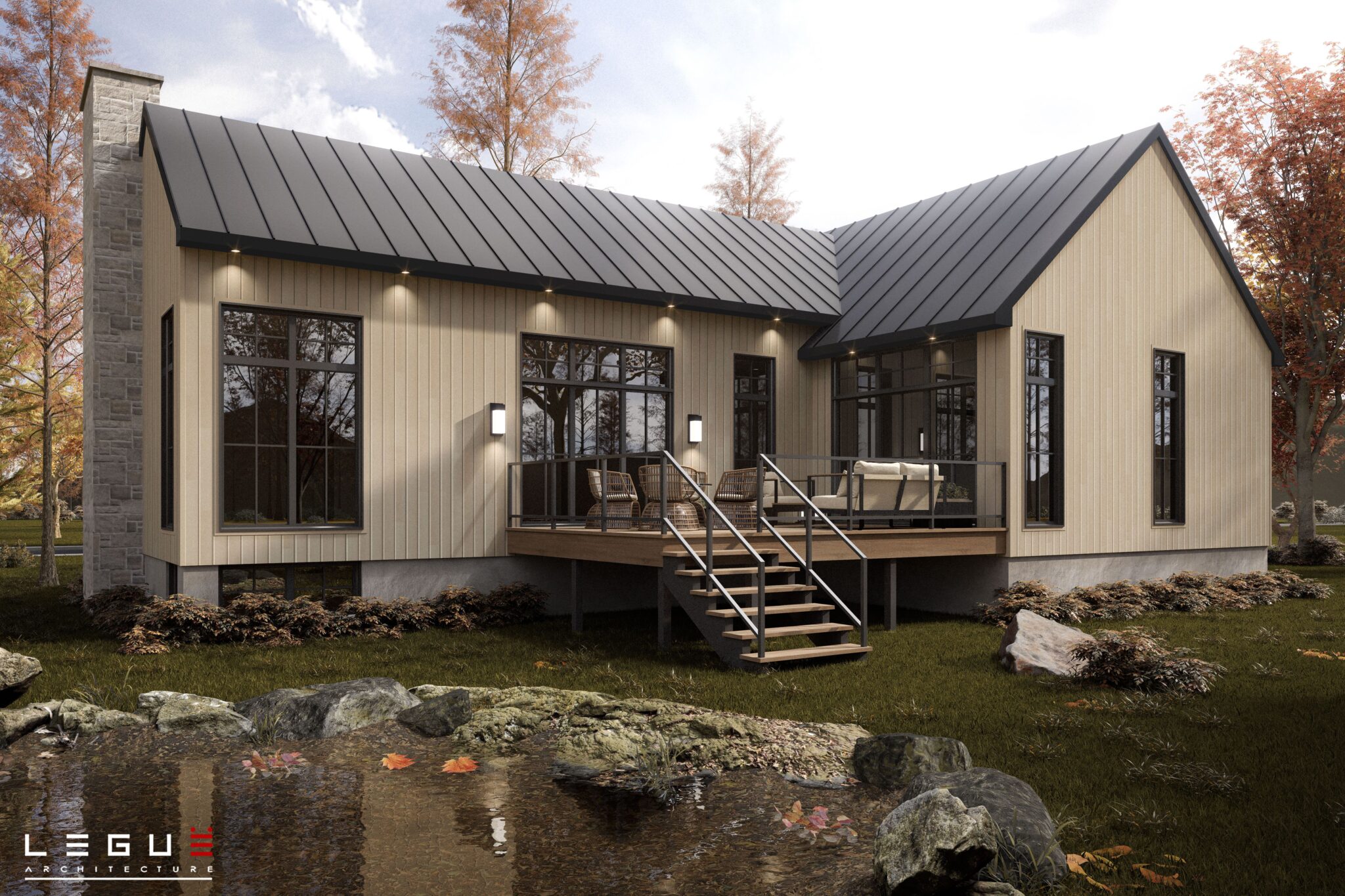 Plan de maison Ë_212B - Leguë Architecture