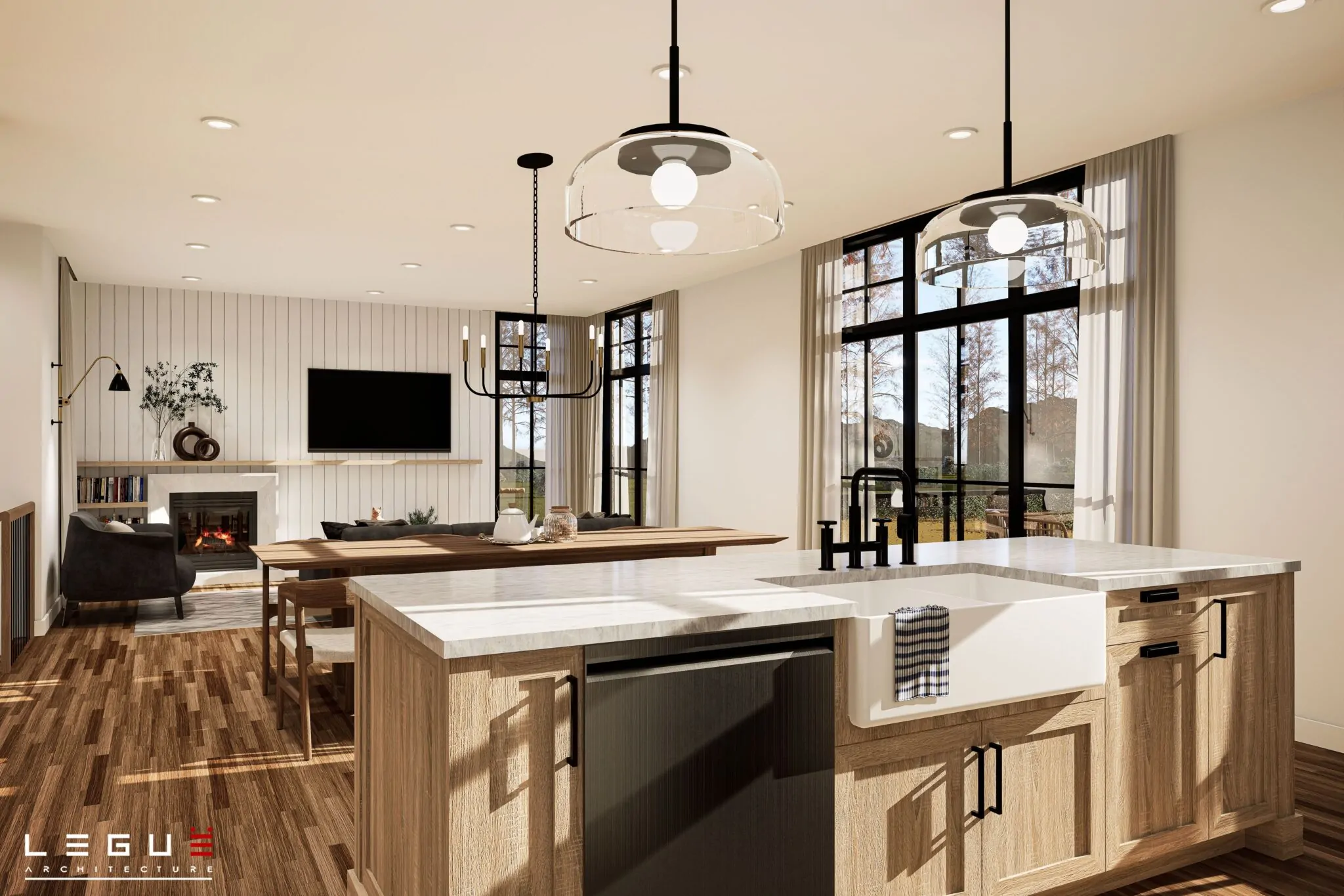 Plan de maison Ë_212B - Leguë Architecture