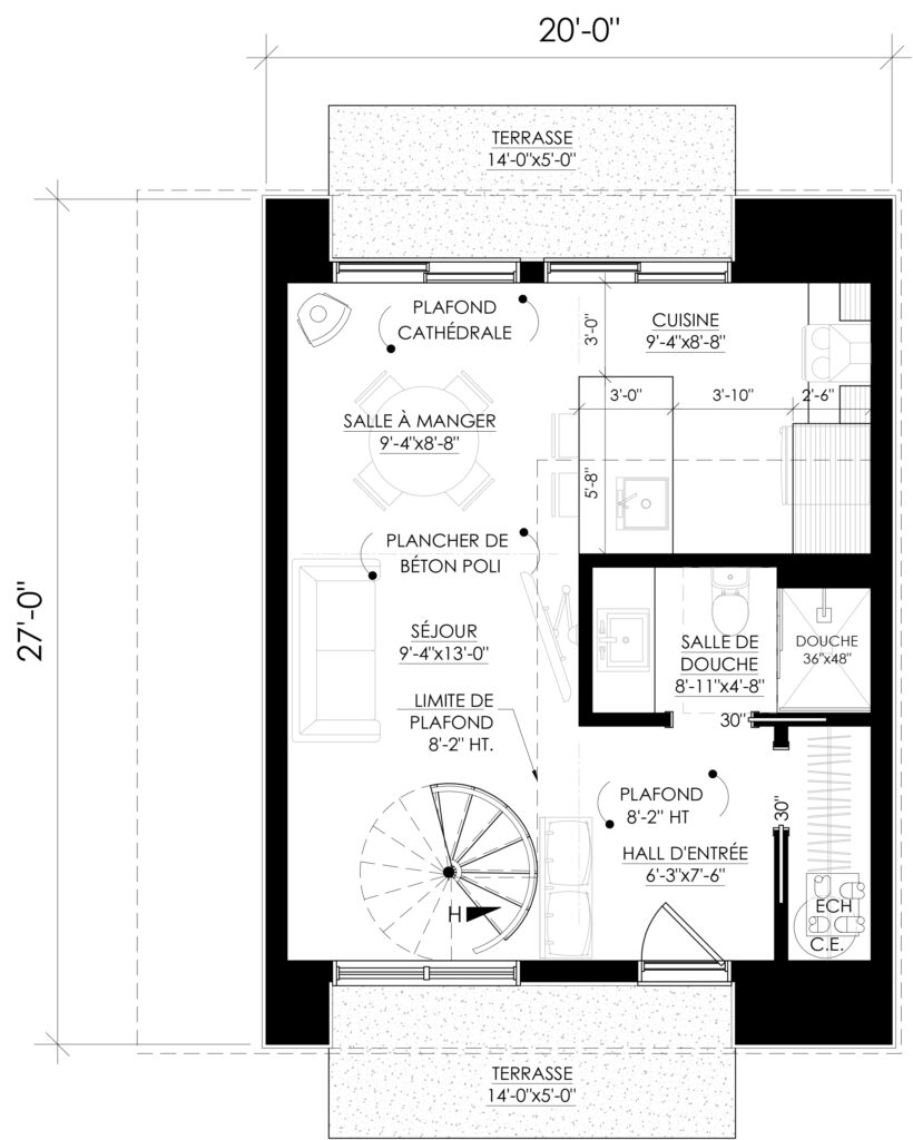 Plan de maison Ë_228 - Leguë Architecture